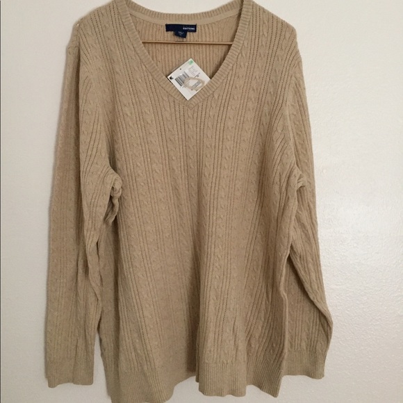 Basic Editions | Sweaters | Nwt Basic Editions Cable Vneck Sweater 2x | Poshmark
